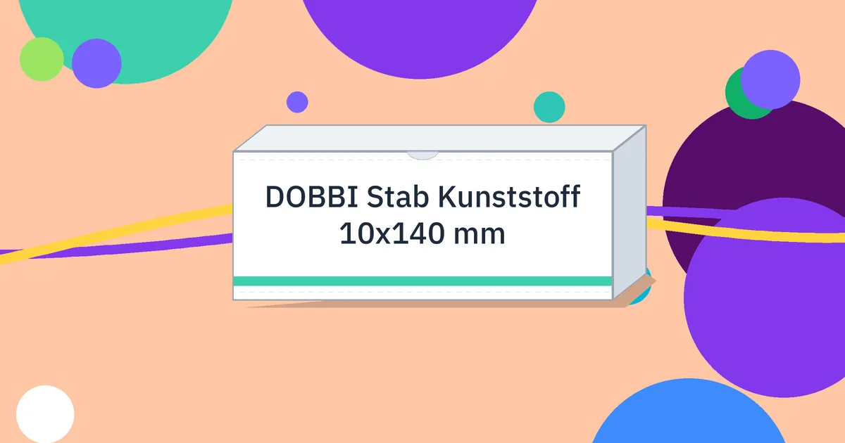 Symbolbild: Packung mit der Aufschrift DOBBI Stab Kunststoff 10x140 mm (PZN 05451693) – Verfügbarkeit und Bezug in Apotheken in Frankfurt am Main