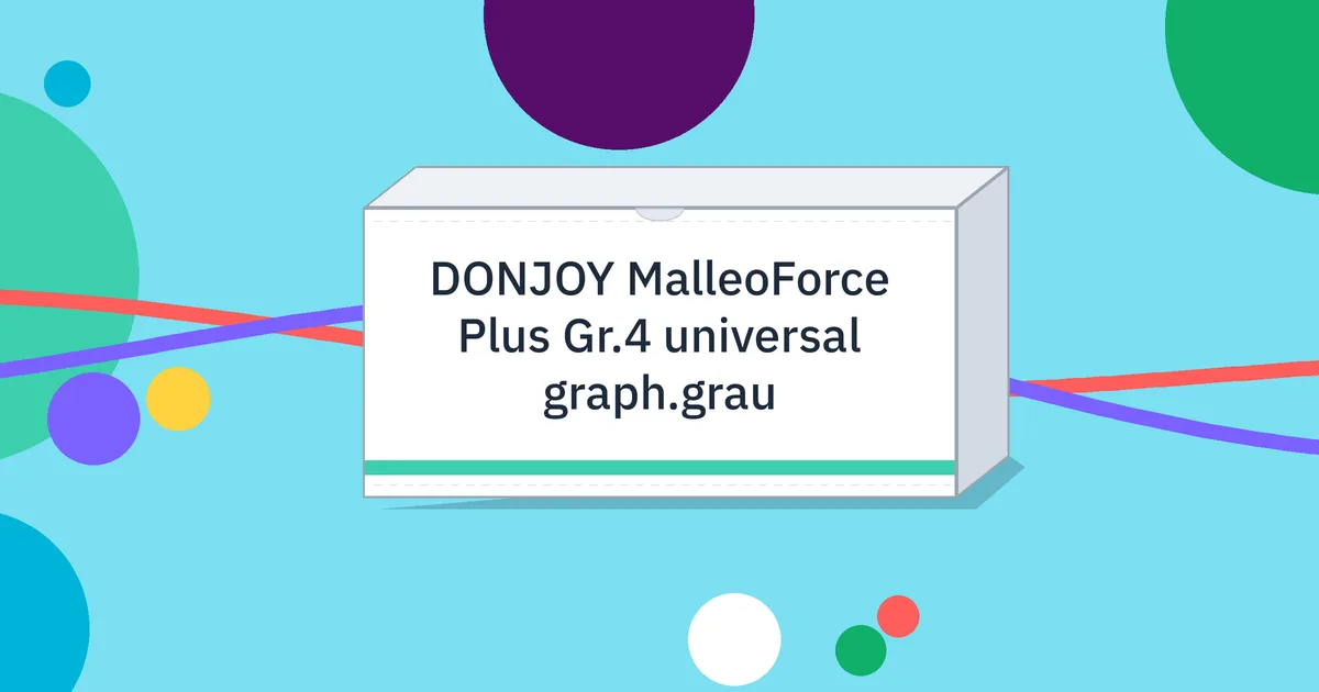 Symbolbild: Packung mit der Aufschrift DONJOY MalleoForce Plus Gr.4 universal graph.grau (PZN 18668572) – Verfügbarkeit und Bezug in Apotheken in Frankfurt am Main
