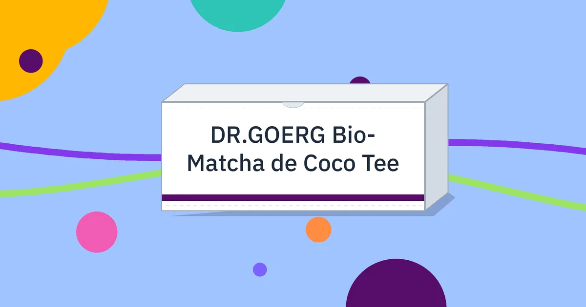 Symbolbild: Packung mit der Aufschrift DR.GOERG Bio-Matcha de Coco Tee (PZN 10038400) – Verfügbarkeit und Bezug in Apotheken in Frankfurt am Main