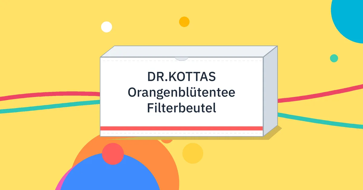 Symbolbild: Packung mit der Aufschrift DR.KOTTAS Orangenblütentee Filterbeutel (PZN 09919549) – Verfügbarkeit und Bezug in Apotheken in Frankfurt am Main