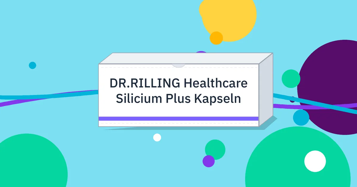 Symbolbild: Packung mit der Aufschrift DR.RILLING Healthcare Silicium Plus Kapseln (PZN 17306186) – Verfügbarkeit und Bezug in Apotheken in Frankfurt am Main