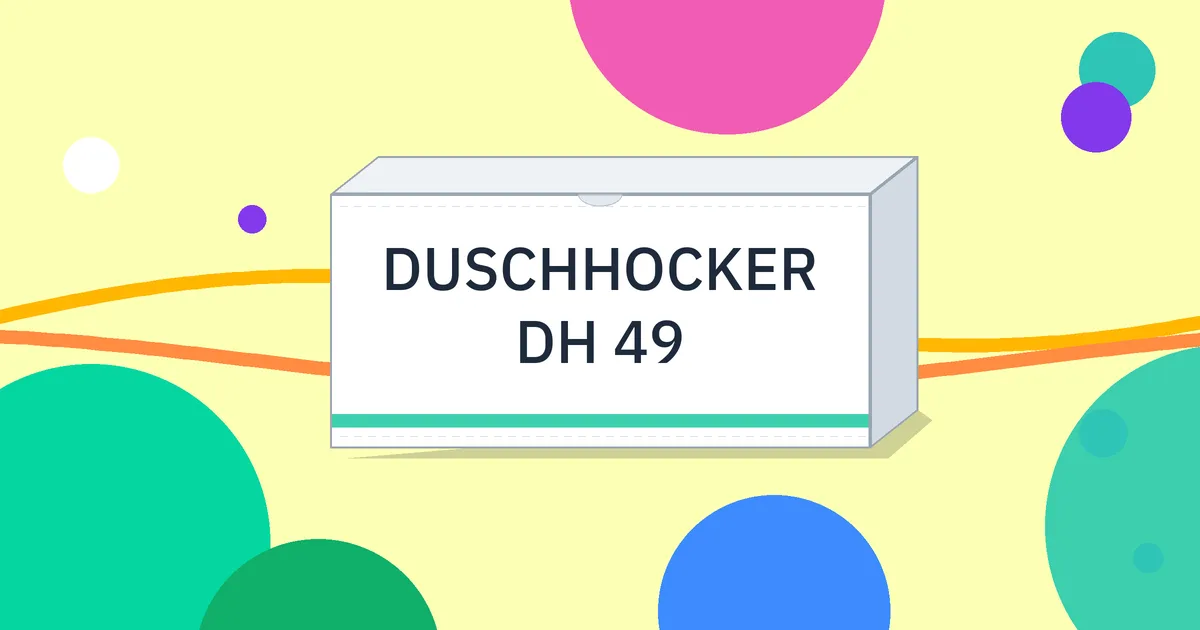 Symbolbild: Packung mit der Aufschrift DUSCHHOCKER DH 49 (PZN 00817534) – Verfügbarkeit und Bezug in Apotheken in Frankfurt am Main