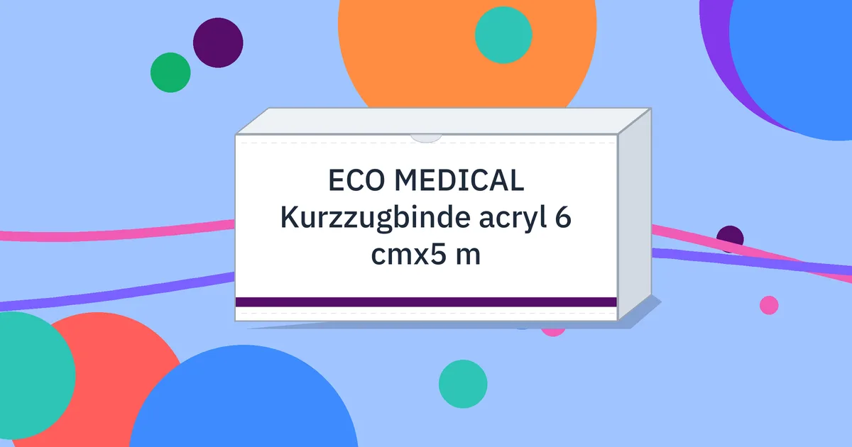 Symbolbild: Packung mit der Aufschrift ECO MEDICAL Kurzzugbinde acryl 6 cmx5 m (PZN 00741245) – Verfügbarkeit und Bezug in Apotheken in Frankfurt am Main