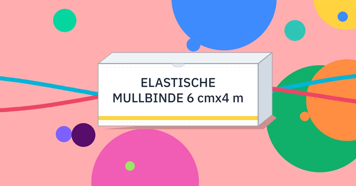 Symbolbild: Packung mit der Aufschrift ELASTISCHE MULLBINDE 6 cmx4 m (PZN 11607260) – Verfügbarkeit und Bezug in Apotheken in Frankfurt am Main