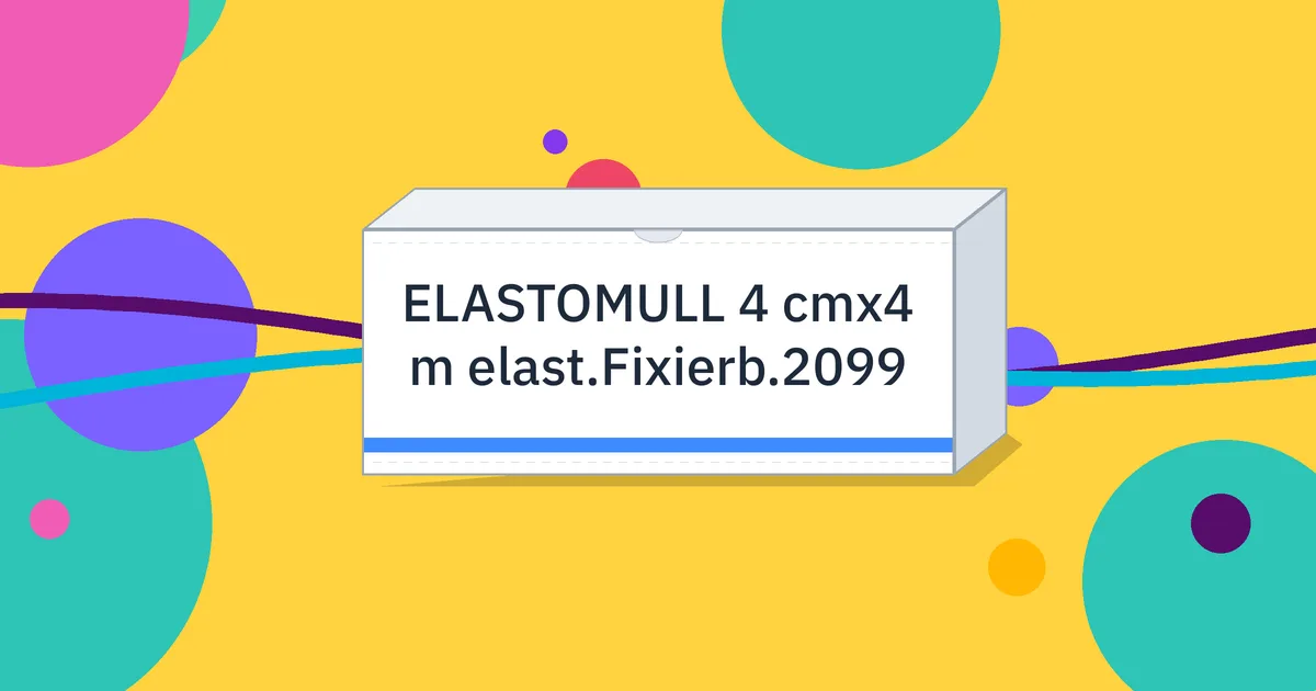 Symbolbild: Packung mit der Aufschrift ELASTOMULL 4 cmx4 m elast.Fixierb.2099 (PZN 18170168) – Verfügbarkeit und Bezug in Apotheken in Frankfurt am Main