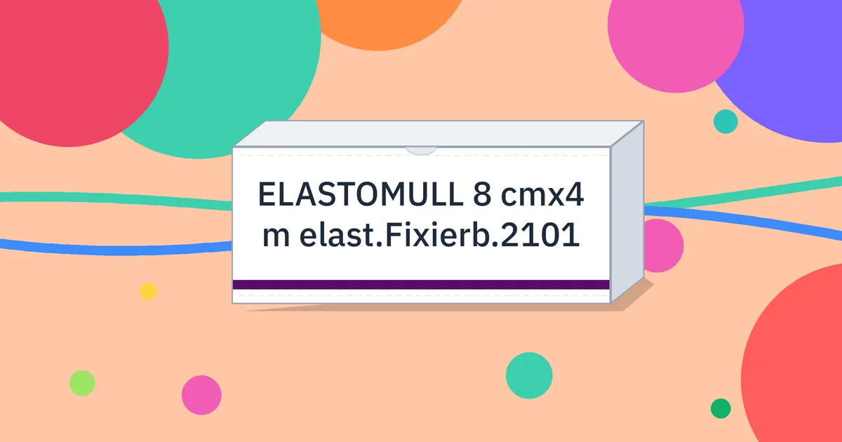 Symbolbild: Packung mit der Aufschrift ELASTOMULL 8 cmx4 m elast.Fixierb.2101 (PZN 19700272) – Verfügbarkeit und Bezug in Apotheken in Frankfurt am Main