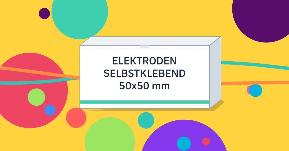 Symbolbild: Packung mit der Aufschrift ELEKTRODEN SELBSTKLEBEND 50x50 mm (PZN 00519995) – Verfügbarkeit und Bezug in Apotheken in Frankfurt am Main