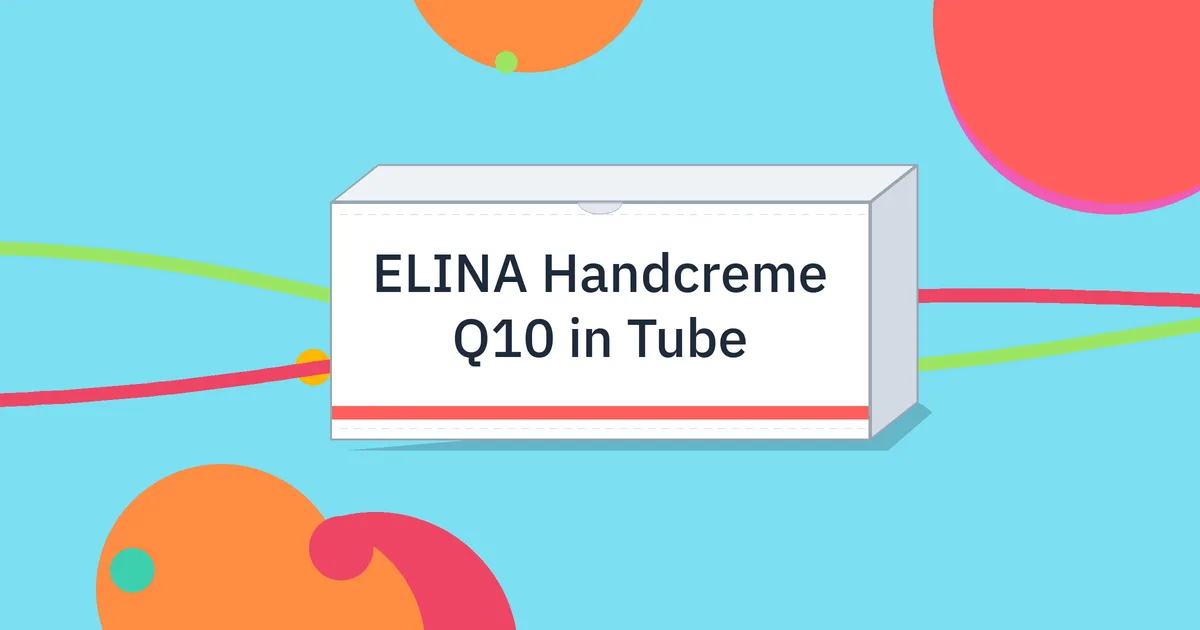 Symbolbild: Packung mit der Aufschrift ELINA Handcreme Q10 in Tube (PZN 12423527) – Verfügbarkeit und Bezug in Apotheken in Frankfurt am Main