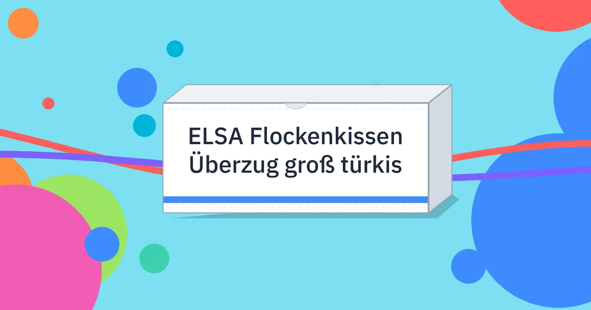 Symbolbild: Packung mit der Aufschrift ELSA Flockenkissen Überzug groß türkis (PZN 02326763) – Verfügbarkeit und Bezug in Apotheken in Frankfurt am Main