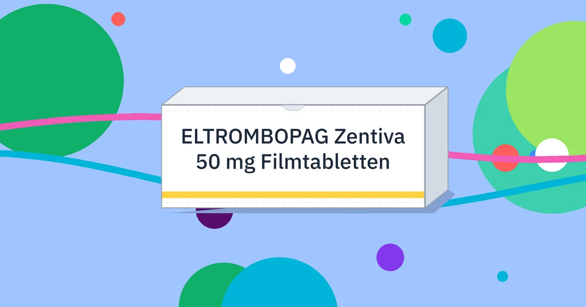 Symbolbild: Packung mit der Aufschrift ELTROMBOPAG Zentiva 50 mg Filmtabletten (PZN 19346675) – Verfügbarkeit und Bezug in Apotheken in Frankfurt am Main
