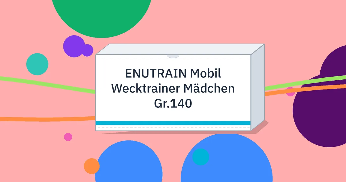 Symbolbild: Packung mit der Aufschrift ENUTRAIN Mobil Wecktrainer Mädchen Gr.140 (PZN 09200723) – Verfügbarkeit und Bezug in Apotheken in Frankfurt am Main