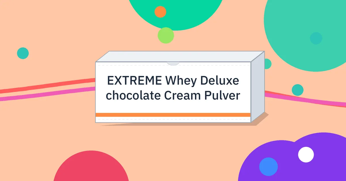Symbolbild: Packung mit der Aufschrift EXTREME Whey Deluxe chocolate Cream Pulver (PZN 09911246) – Verfügbarkeit und Bezug in Apotheken in Frankfurt am Main