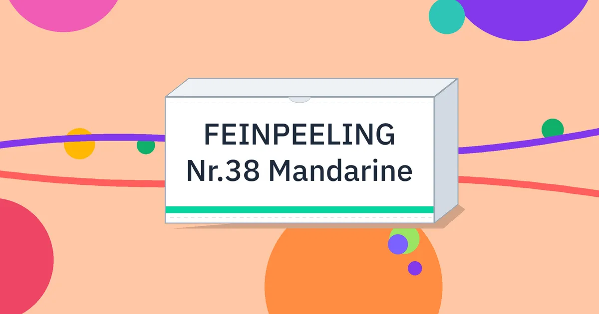 Symbolbild: Packung mit der Aufschrift FEINPEELING Nr.38 Mandarine (PZN 15585124) – Verfügbarkeit und Bezug in Apotheken in Frankfurt am Main