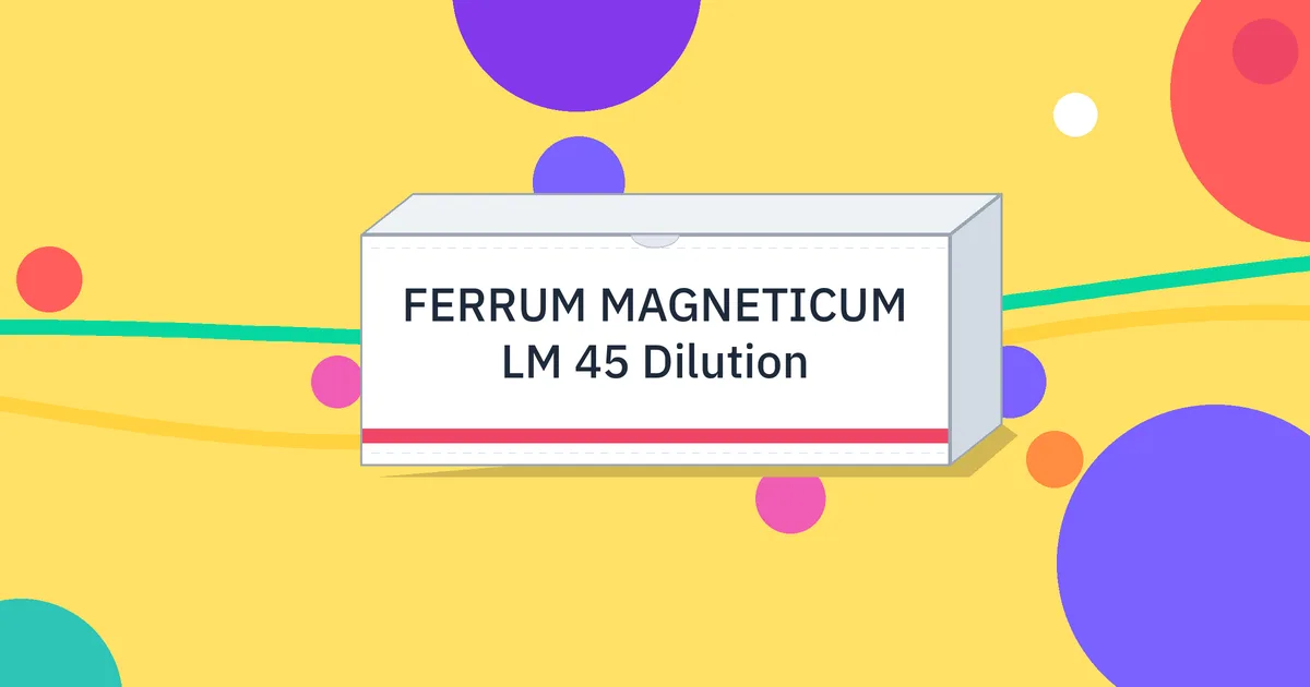 Symbolbild: Packung mit der Aufschrift FERRUM MAGNETICUM LM 45 Dilution (PZN 12850092) – Verfügbarkeit und Bezug in Apotheken in Frankfurt am Main