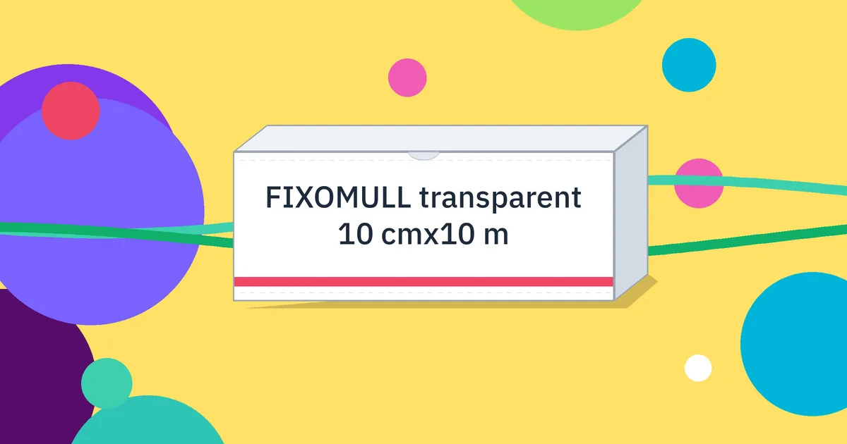 Symbolbild: Packung mit der Aufschrift FIXOMULL transparent 10 cmx10 m (PZN 17451818) – Verfügbarkeit und Bezug in Apotheken in Frankfurt am Main