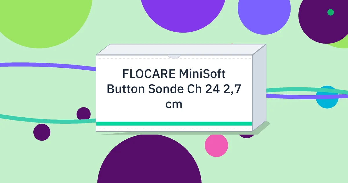Symbolbild: Packung mit der Aufschrift FLOCARE MiniSoft Button Sonde Ch 24 2,7 cm (PZN 16019562) – Verfügbarkeit und Bezug in Apotheken in Frankfurt am Main