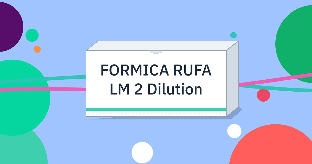 Symbolbild: Packung mit der Aufschrift FORMICA RUFA LM 2 Dilution (PZN 12873911) – Verfügbarkeit und Bezug in Apotheken in Frankfurt am Main