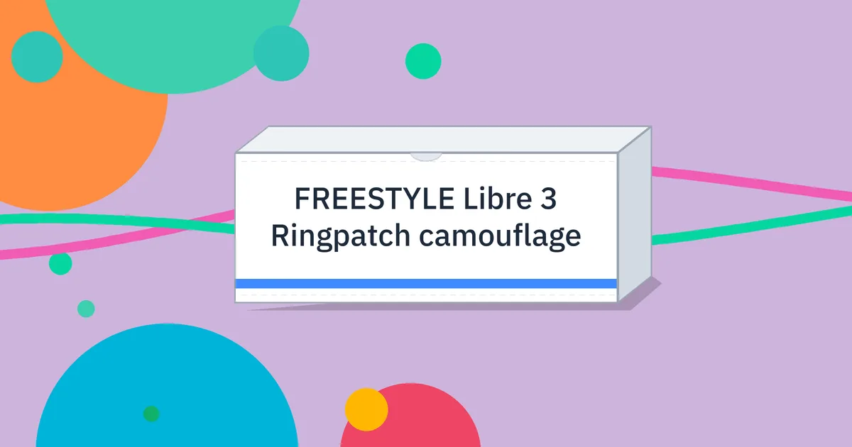 Symbolbild: Packung mit der Aufschrift FREESTYLE Libre 3 Ringpatch camouflage (PZN 19867405) – Verfügbarkeit und Bezug in Apotheken in Frankfurt am Main