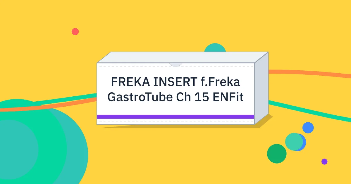 Symbolbild: Packung mit der Aufschrift FREKA INSERT f.Freka GastroTube Ch 15 ENFit (PZN 11610635) – Verfügbarkeit und Bezug in Apotheken in Frankfurt am Main