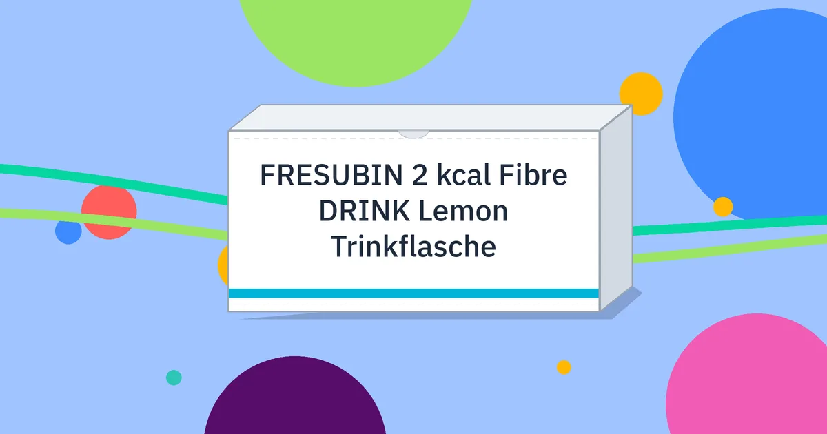 Symbolbild: Packung mit der Aufschrift FRESUBIN 2 kcal Fibre DRINK Lemon Trinkflasche (PZN 20192036) – Verfügbarkeit und Bezug in Apotheken in Frankfurt am Main
