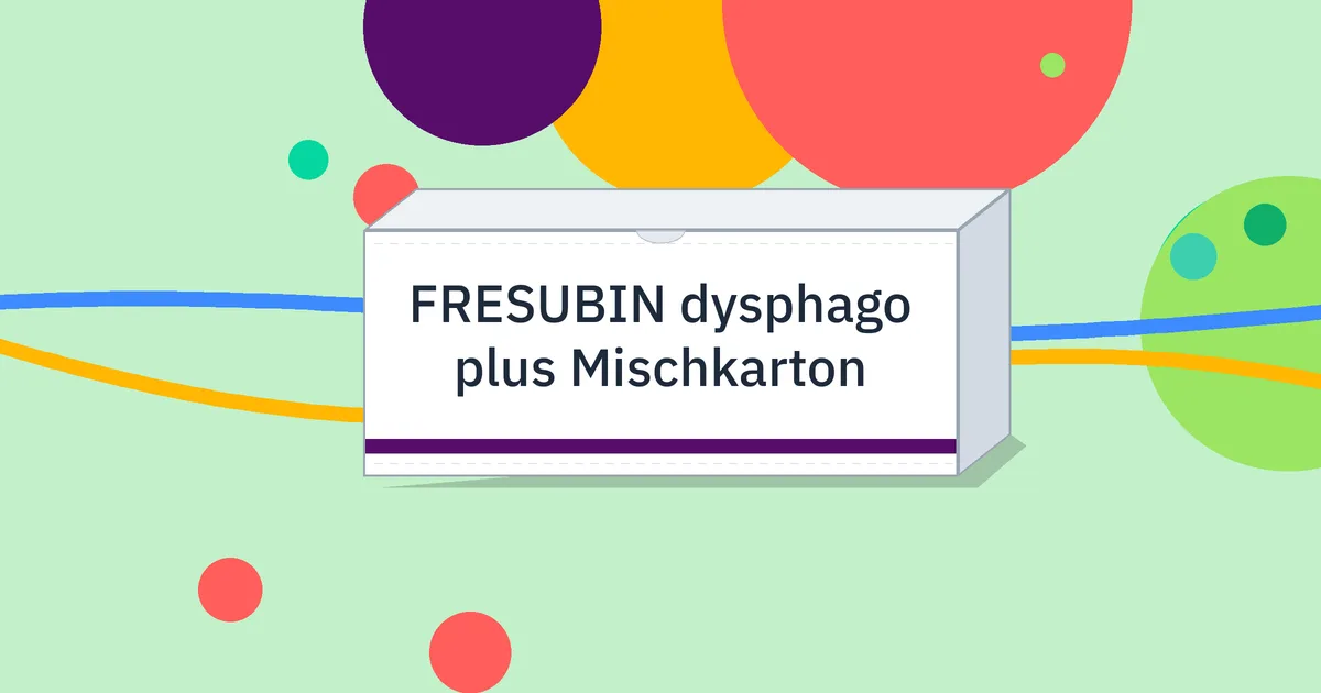 Symbolbild: Packung mit der Aufschrift FRESUBIN dysphago plus Mischkarton (PZN 00878317) – Verfügbarkeit und Bezug in Apotheken in Frankfurt am Main