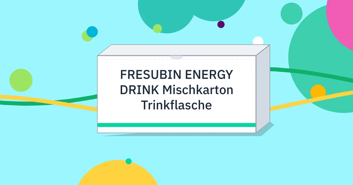 Symbolbild: Packung mit der Aufschrift FRESUBIN ENERGY DRINK Mischkarton Trinkflasche (PZN 06091564) – Verfügbarkeit und Bezug in Apotheken in Frankfurt am Main