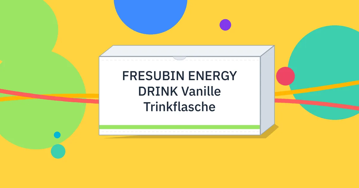 Symbolbild: Packung mit der Aufschrift FRESUBIN ENERGY DRINK Vanille Trinkflasche (PZN 02033765) – Verfügbarkeit und Bezug in Apotheken in Frankfurt am Main