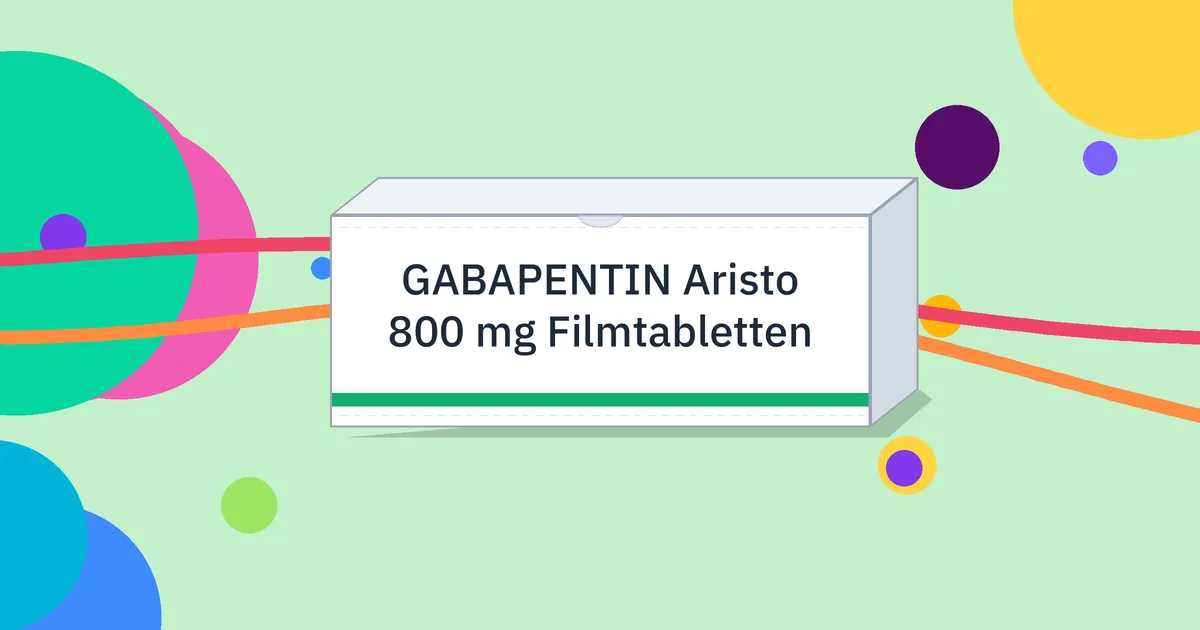 Symbolbild: Packung mit der Aufschrift GABAPENTIN Aristo 800 mg Filmtabletten (PZN 05509458) – Verfügbarkeit und Bezug in Apotheken in Frankfurt am Main