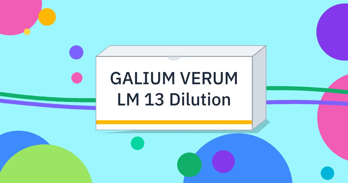 Symbolbild: Packung mit der Aufschrift GALIUM VERUM LM 13 Dilution (PZN 13497605) – Verfügbarkeit und Bezug in Apotheken in Frankfurt am Main