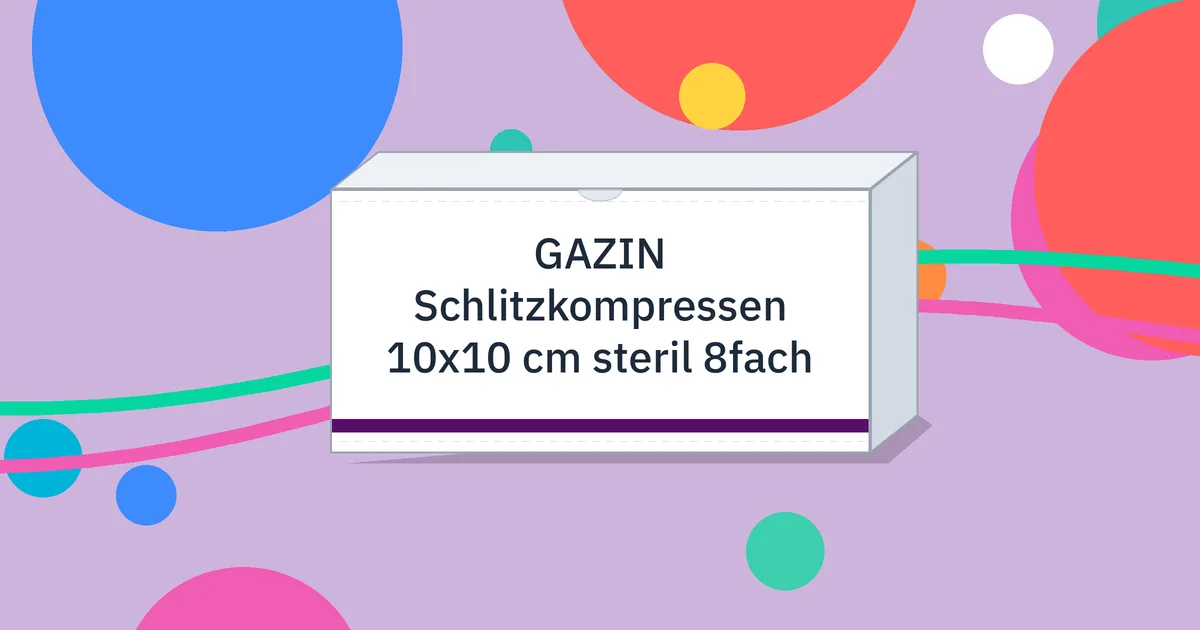 Symbolbild: Packung mit der Aufschrift GAZIN Schlitzkompressen 10x10 cm steril 8fach (PZN 14444309) – Verfügbarkeit und Bezug in Apotheken in Frankfurt am Main