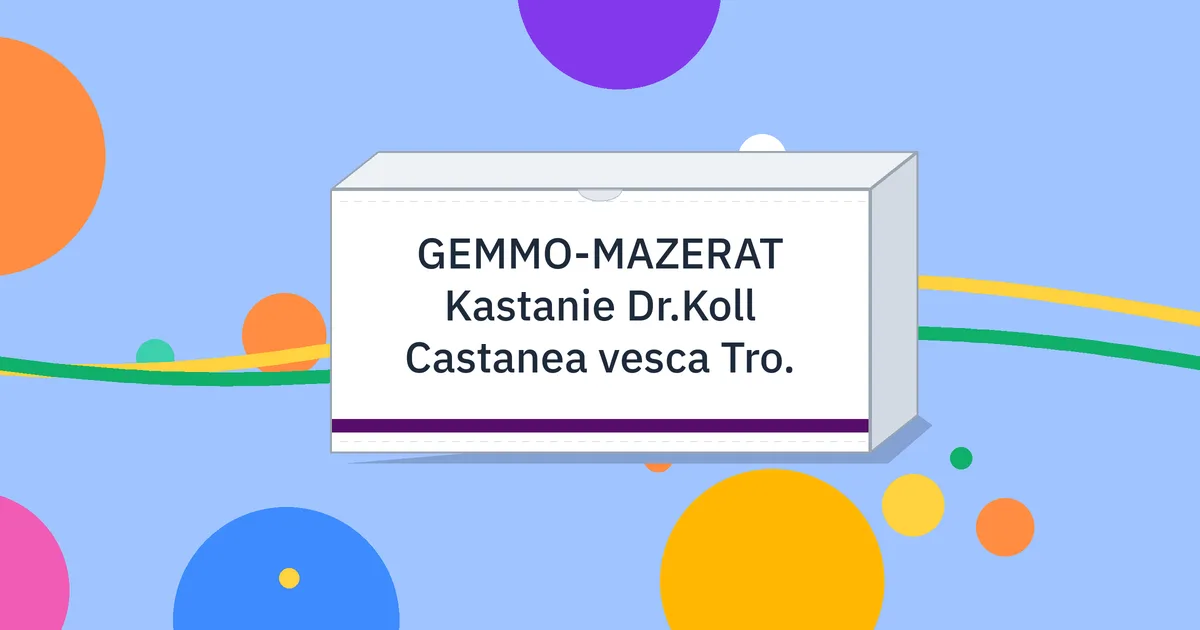 Symbolbild: Packung mit der Aufschrift GEMMO-MAZERAT Kastanie Dr.Koll Castanea vesca Tro. (PZN 18468028) – Verfügbarkeit und Bezug in Apotheken in Frankfurt am Main