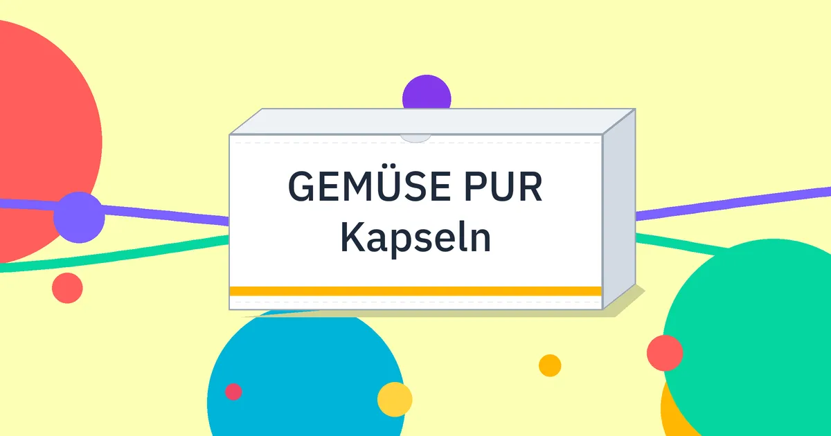 Symbolbild: Packung mit der Aufschrift GEMÜSE PUR Kapseln (PZN 19133910) – Verfügbarkeit und Bezug in Apotheken in Frankfurt am Main