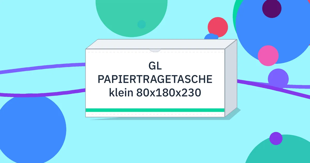 Symbolbild: Packung mit der Aufschrift GL PAPIERTRAGETASCHE klein 80x180x230 (PZN 17992365) – Verfügbarkeit und Bezug in Apotheken in Frankfurt am Main