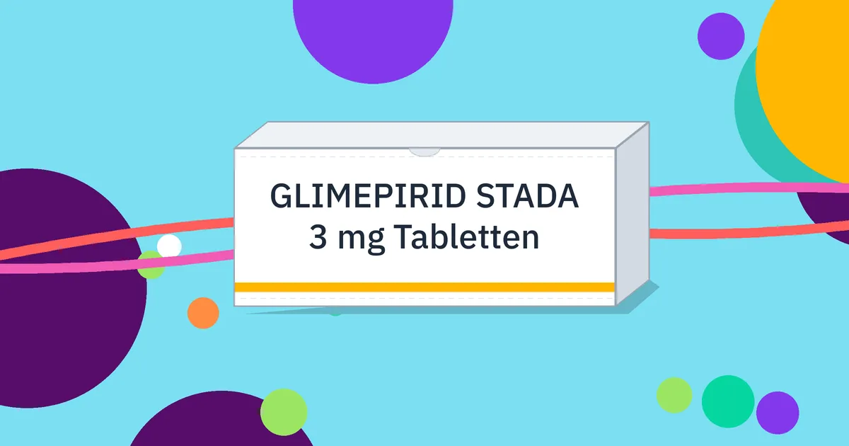 Symbolbild: Packung mit der Aufschrift GLIMEPIRID STADA 3 mg Tabletten (PZN 08884323) – Verfügbarkeit und Bezug in Apotheken in Frankfurt am Main
