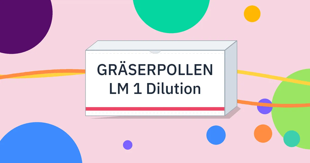 Symbolbild: Packung mit der Aufschrift GRÄSERPOLLEN LM 1 Dilution (PZN 12882011) – Verfügbarkeit und Bezug in Apotheken in Frankfurt am Main