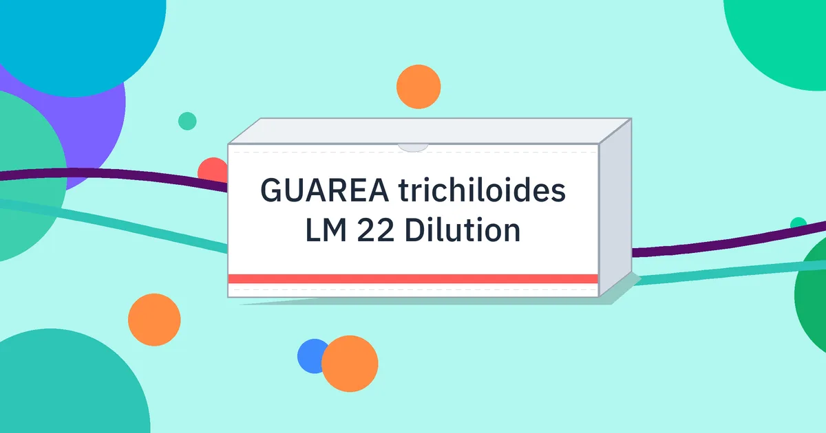 Symbolbild: Packung mit der Aufschrift GUAREA trichiloides LM 22 Dilution (PZN 13548521) – Verfügbarkeit und Bezug in Apotheken in Frankfurt am Main