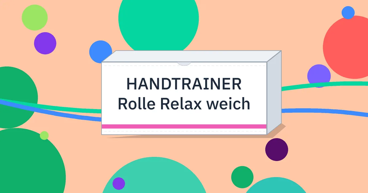 Symbolbild: Packung mit der Aufschrift HANDTRAINER Rolle Relax weich (PZN 03908970) – Verfügbarkeit und Bezug in Apotheken in Frankfurt am Main