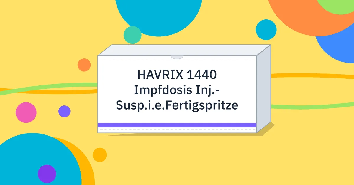 Symbolbild: Packung mit der Aufschrift HAVRIX 1440 Impfdosis Inj.-Susp.i.e.Fertigspritze (PZN 16586841) – Verfügbarkeit und Bezug in Apotheken in Frankfurt am Main