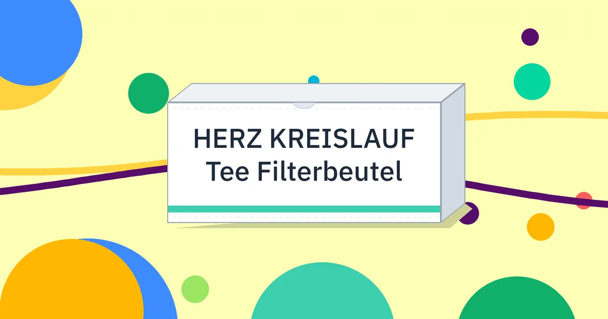 Symbolbild: Packung mit der Aufschrift HERZ KREISLAUF Tee Filterbeutel (PZN 06862613) – Verfügbarkeit und Bezug in Apotheken in Frankfurt am Main