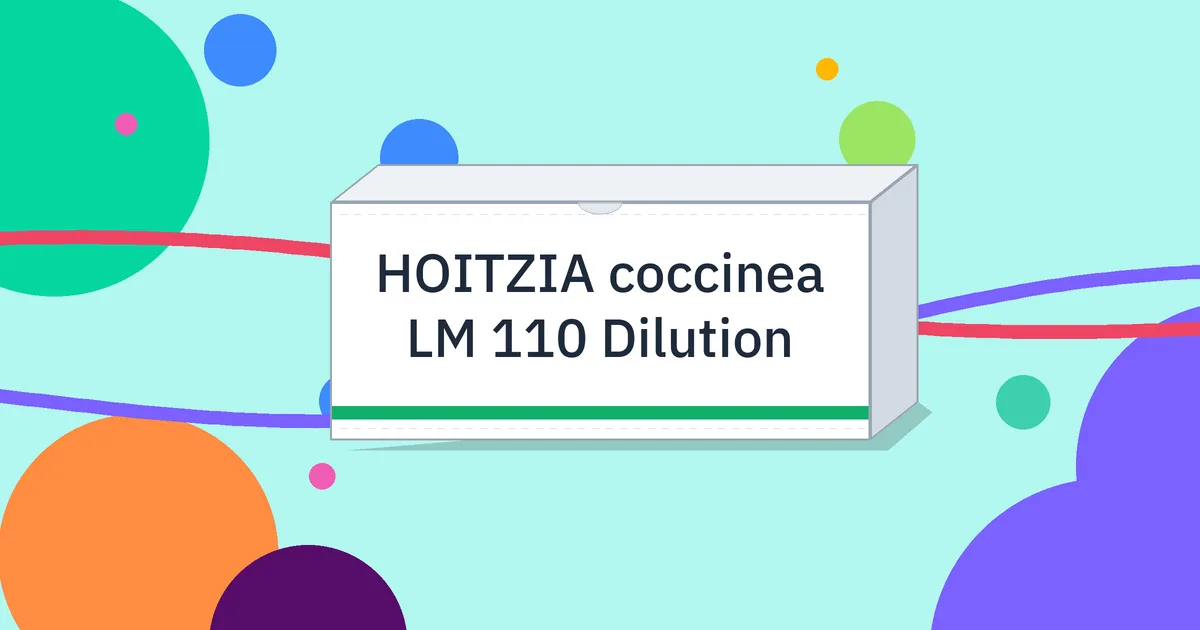 Symbolbild: Packung mit der Aufschrift HOITZIA coccinea LM 110 Dilution (PZN 13554734) – Verfügbarkeit und Bezug in Apotheken in Frankfurt am Main