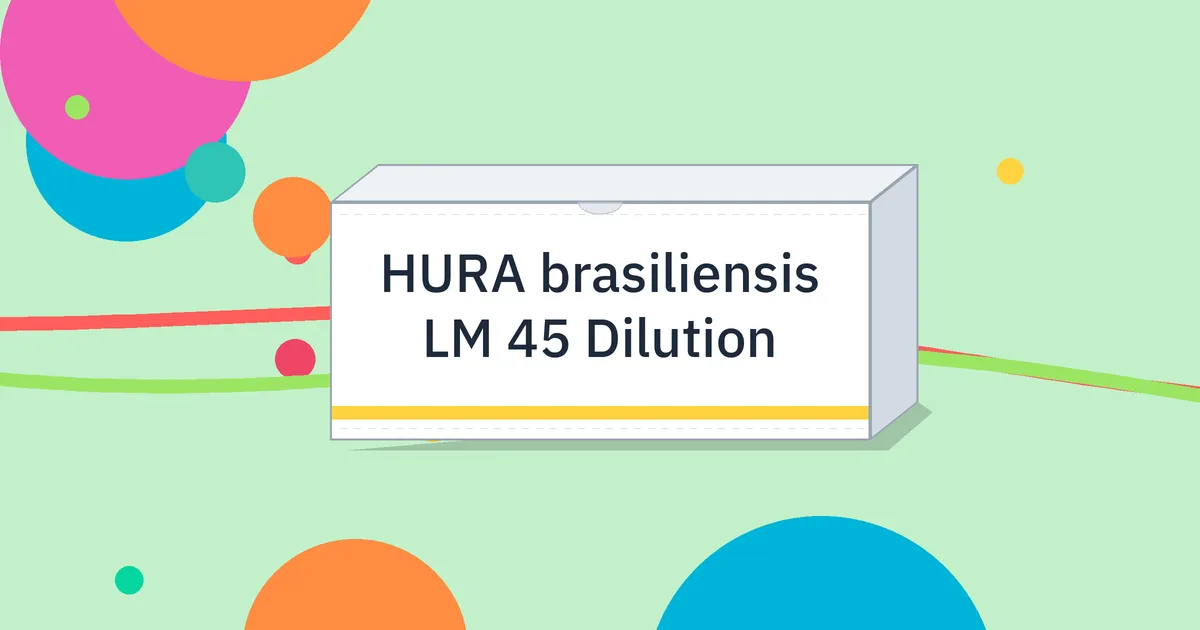 Symbolbild: Packung mit der Aufschrift HURA brasiliensis LM 45 Dilution (PZN 12889958) – Verfügbarkeit und Bezug in Apotheken in Frankfurt am Main