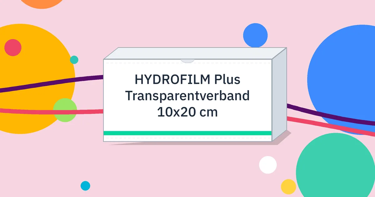 Symbolbild: Packung mit der Aufschrift HYDROFILM Plus Transparentverband 10x20 cm (PZN 12594335) – Verfügbarkeit und Bezug in Apotheken in Frankfurt am Main
