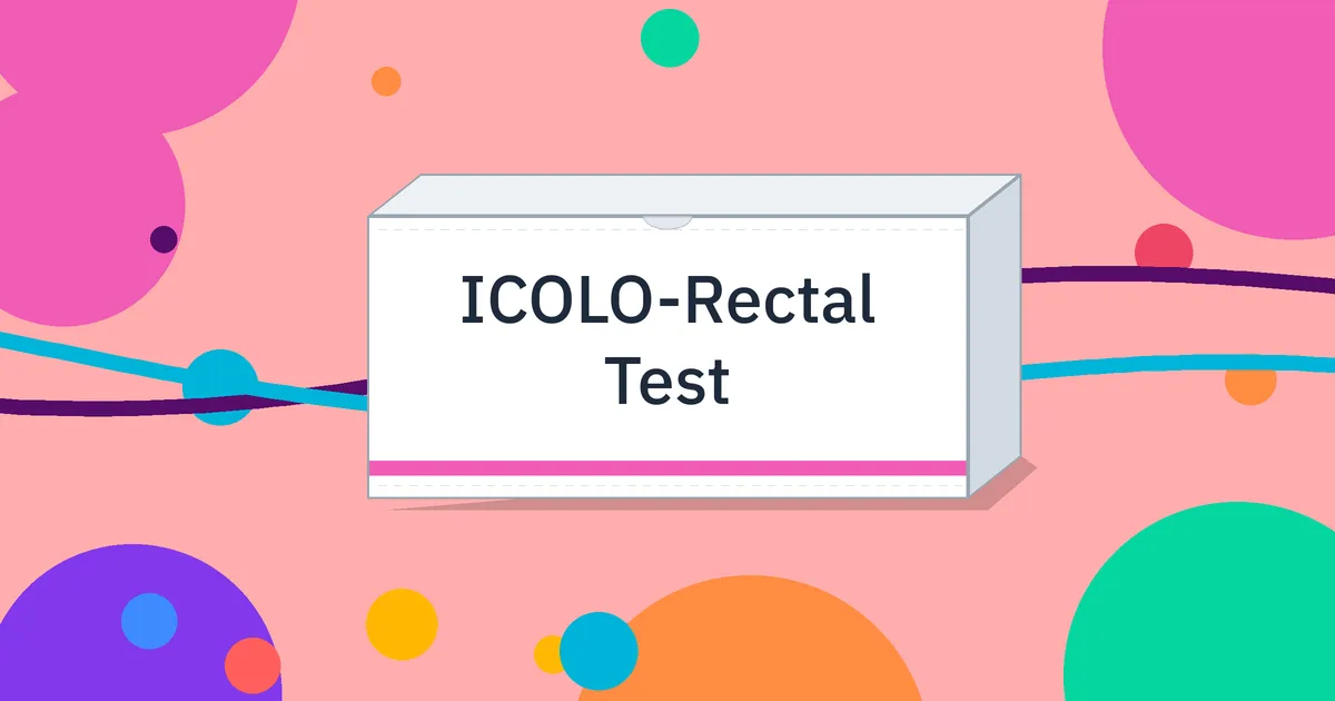 Symbolbild: Packung mit der Aufschrift ICOLO-Rectal Test (PZN 11330746) – Verfügbarkeit und Bezug in Apotheken in Frankfurt am Main