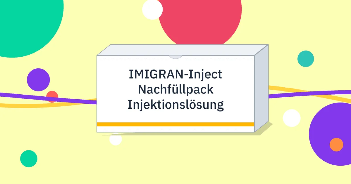 Symbolbild: Packung mit der Aufschrift IMIGRAN-Inject Nachfüllpack Injektionslösung (PZN 19076537) – Verfügbarkeit und Bezug in Apotheken in Frankfurt am Main