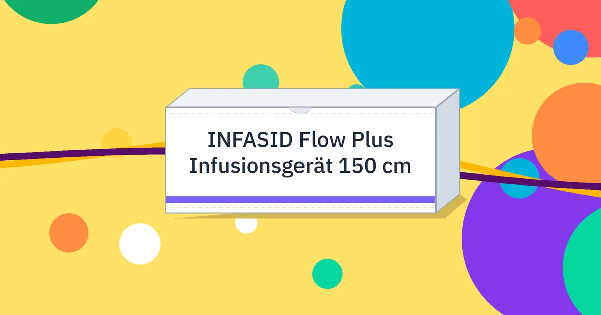 Symbolbild: Packung mit der Aufschrift INFASID Flow Plus Infusionsgerät 150 cm (PZN 01881066) – Verfügbarkeit und Bezug in Apotheken in Frankfurt am Main