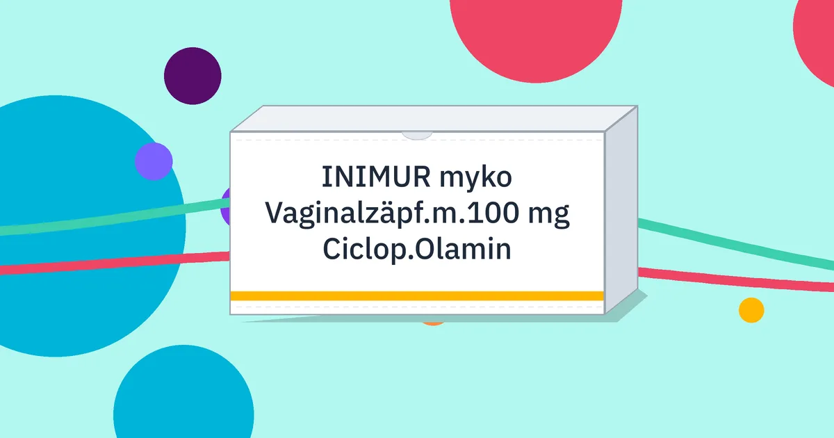 Symbolbild: Packung mit der Aufschrift INIMUR myko Vaginalzäpf.m.100 mg Ciclop.Olamin (PZN 00519989) – Verfügbarkeit und Bezug in Apotheken in Frankfurt am Main
