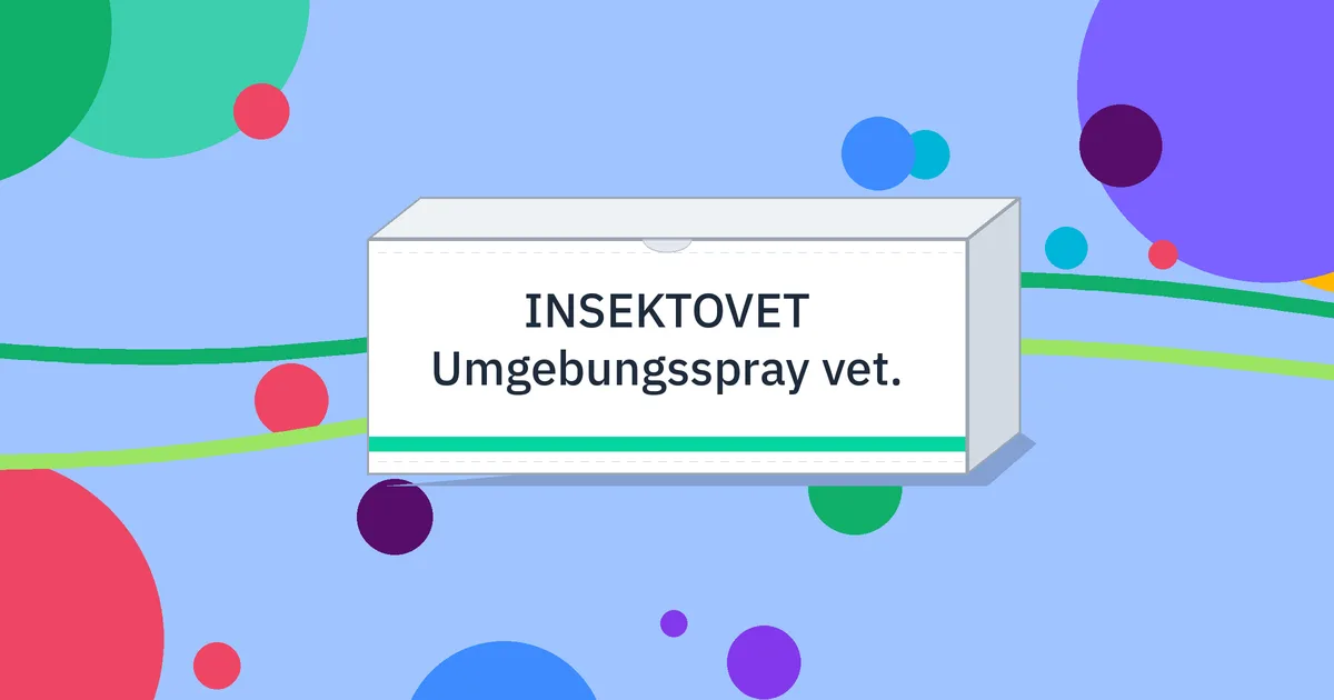 Symbolbild: Packung mit der Aufschrift INSEKTOVET Umgebungsspray vet. (PZN 10974565) – Verfügbarkeit und Bezug in Apotheken in Frankfurt am Main