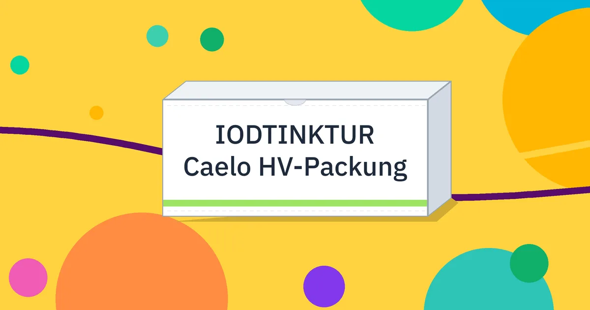 Symbolbild: Packung mit der Aufschrift IODTINKTUR Caelo HV-Packung (PZN 03396122) – Verfügbarkeit und Bezug in Apotheken in Frankfurt am Main