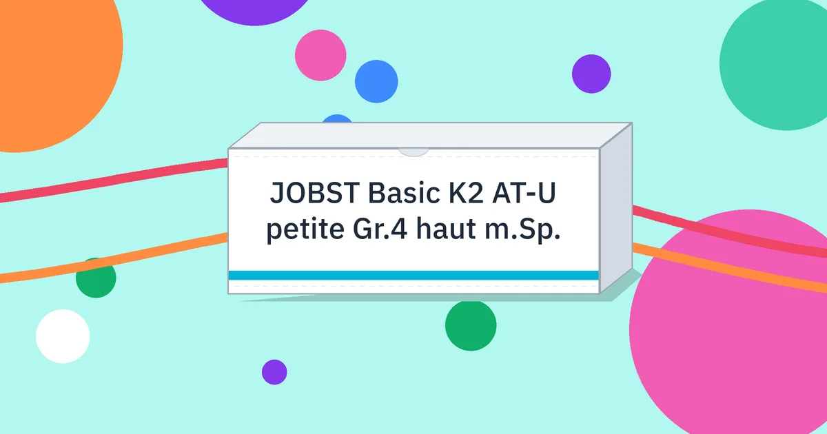 Symbolbild: Packung mit der Aufschrift JOBST Basic K2 AT-U petite Gr.4 haut m.Sp. (PZN 13060529) – Verfügbarkeit und Bezug in Apotheken in Frankfurt am Main