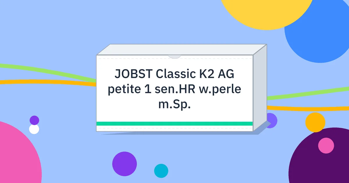 Symbolbild: Packung mit der Aufschrift JOBST Classic K2 AG petite 1 sen.HR w.perle m.Sp. (PZN 17961962) – Verfügbarkeit und Bezug in Apotheken in Frankfurt am Main